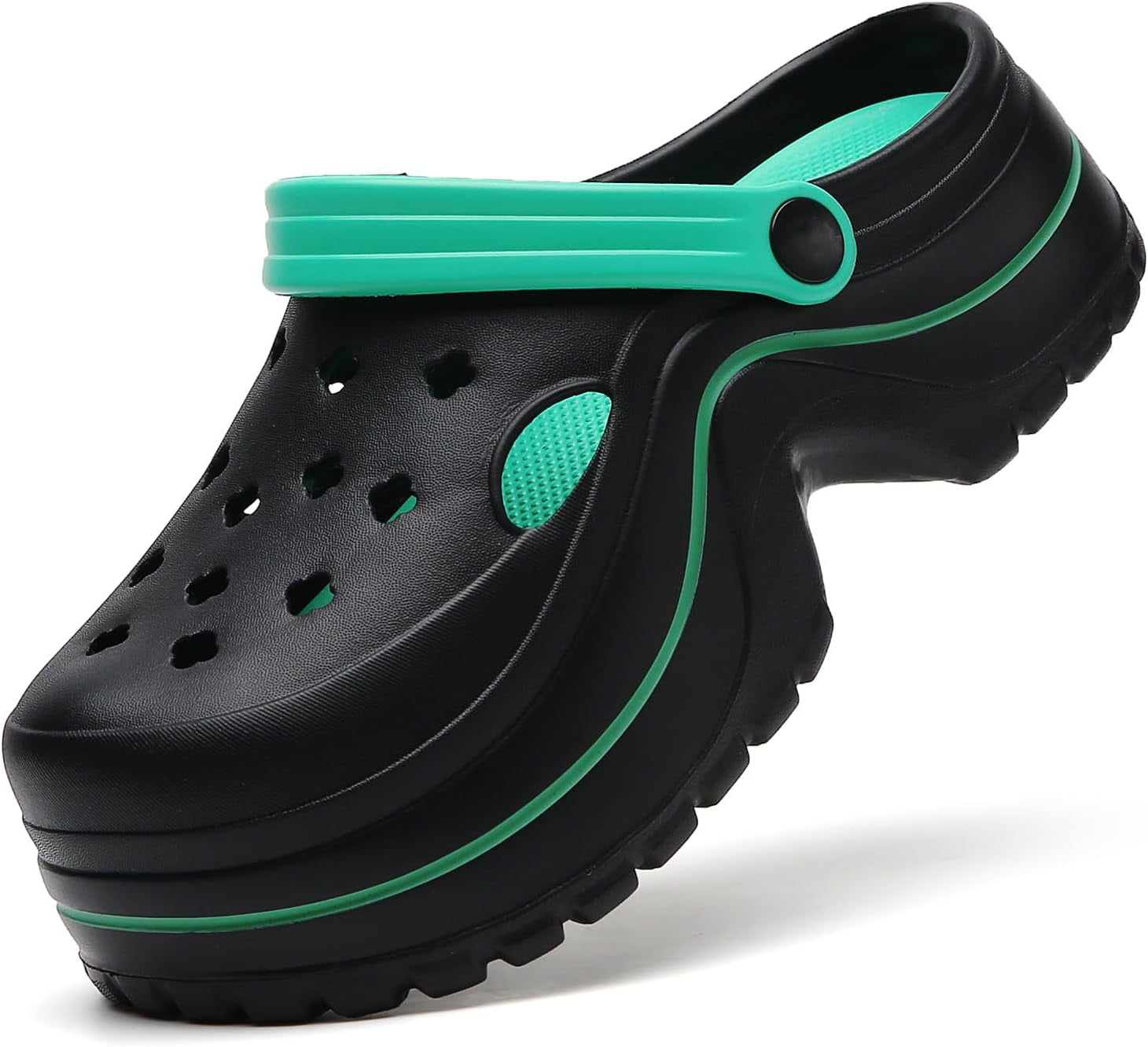 Women's Platform Clogs Gardener Shoes 2.5 Inches Heeled Mules Clog Slip ...