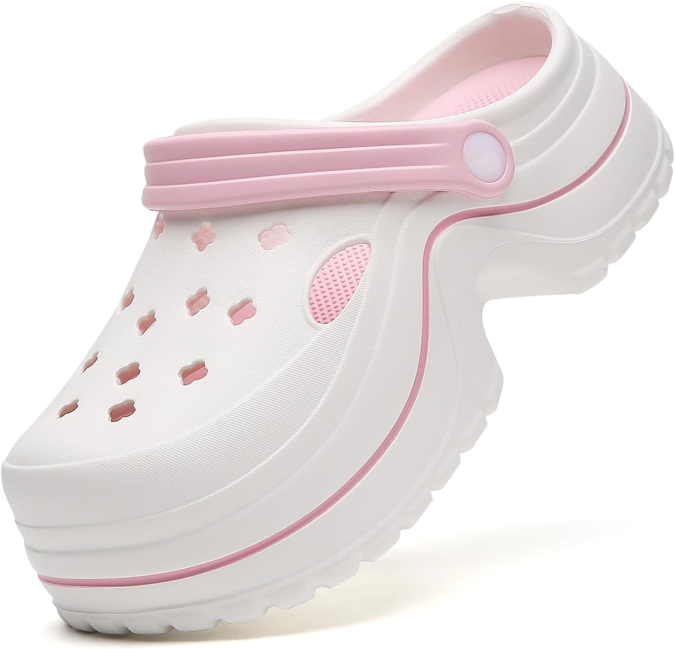 Women's Platform Clogs Gardener Shoes 2.5 Inches Heeled Mules Clog Slip ...