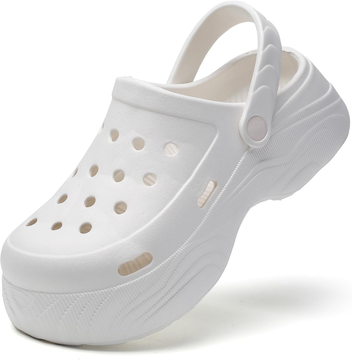 Women's Platform Clogs Slip On Garden Shoes Lightweight Non Slip Beach ...
