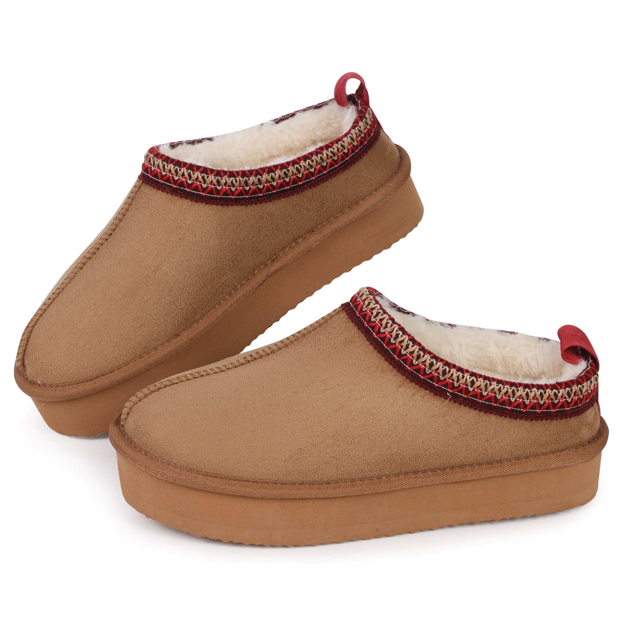 Women's Platform Slippers, Thick Sole Short Ankle Boots, Cozy Fluffy ...