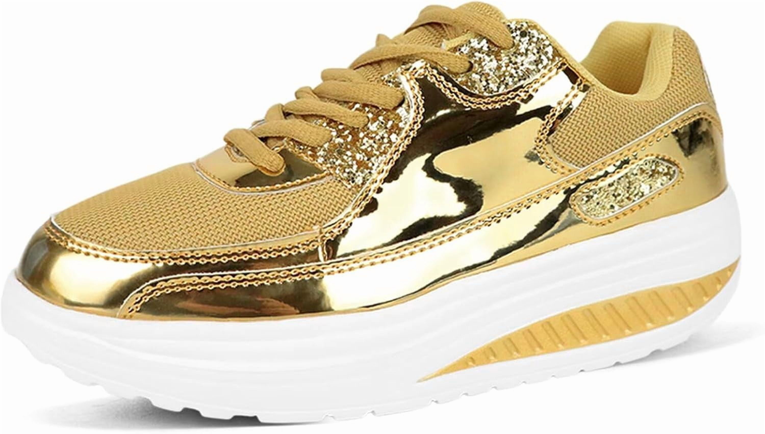 Women's Platform Walking Sneakers – 2-Inch Wedge with Rocker Bottom ...