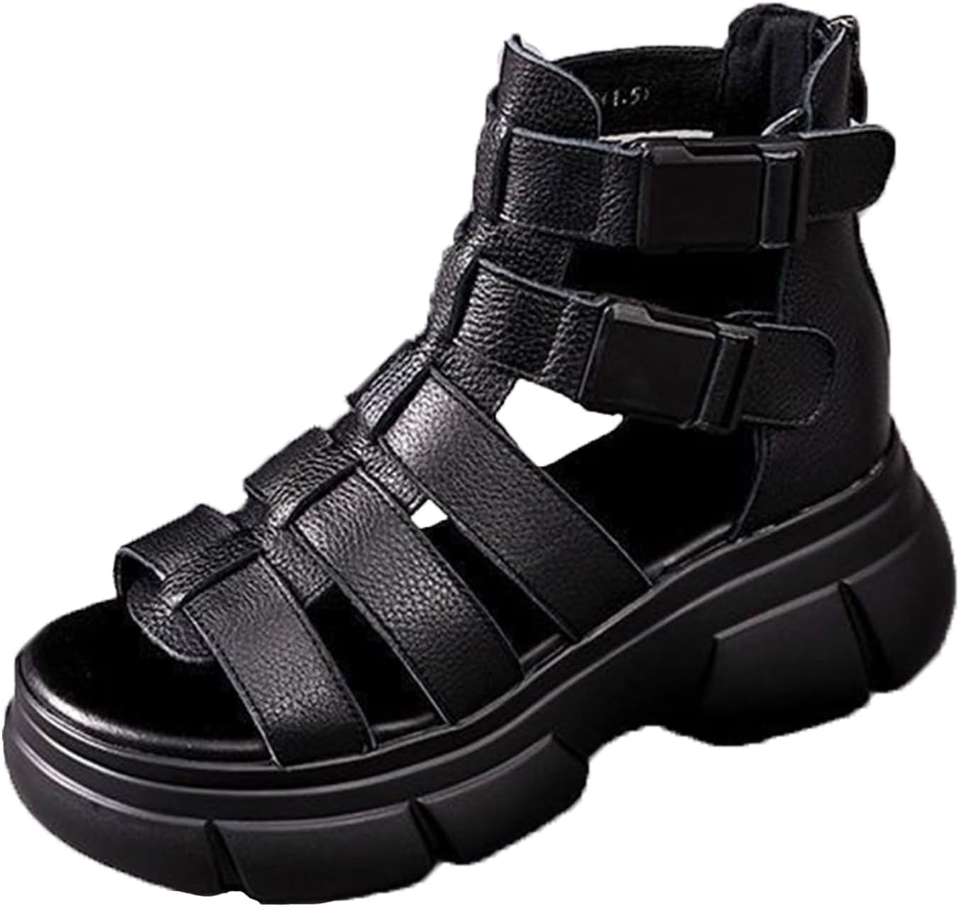 Women's Platform Wedge High Top Gladiator Sandal Adjustable Zipper with ...