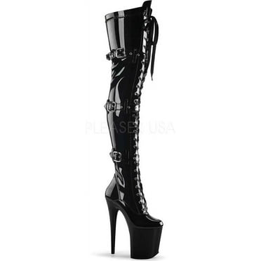 Women's Pleaser Delight 5000 Stripped Heels with Platform - Walmart.com