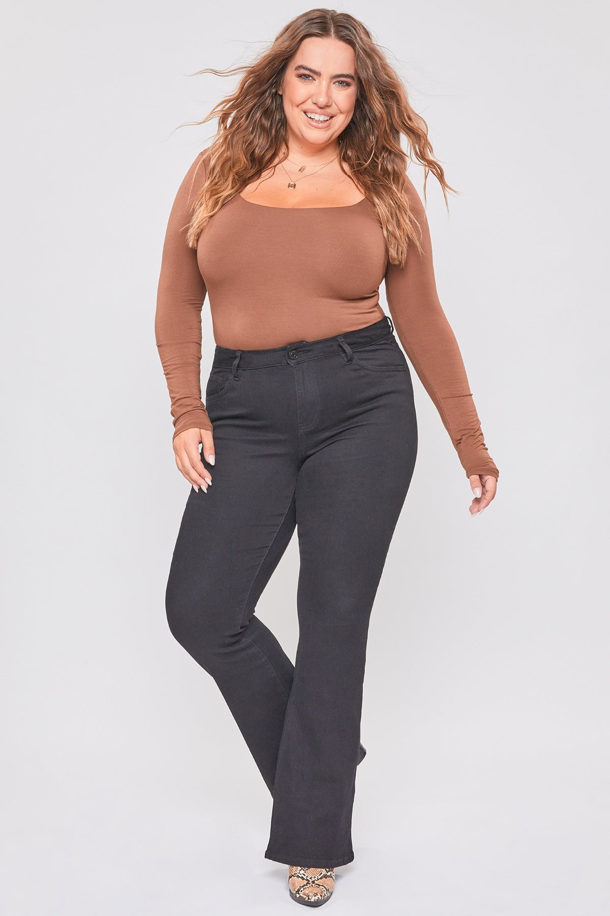 Women's Plus Basic Flare Jean - Walmart.com