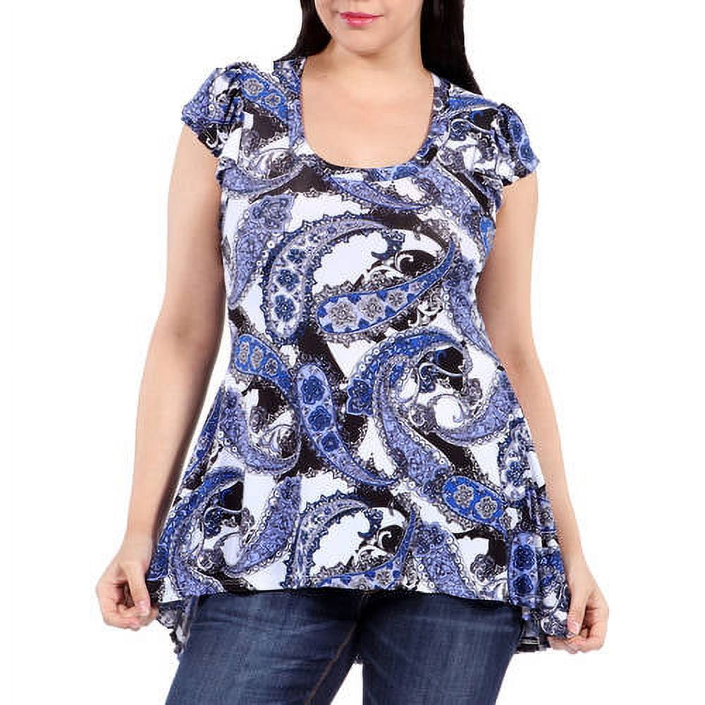 Women's Plus Blue Angel Tunic Top - Walmart.com