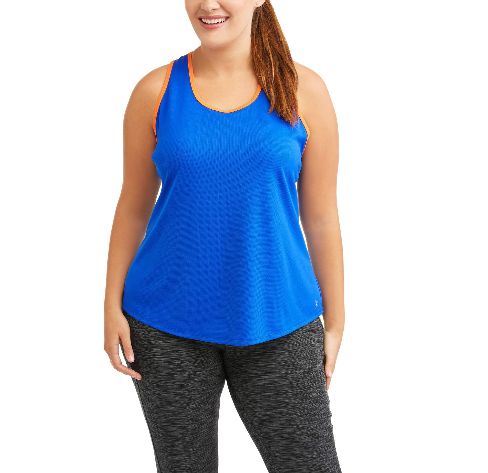 Women's Plus Mesh Tank with Pop of Color - Walmart.com