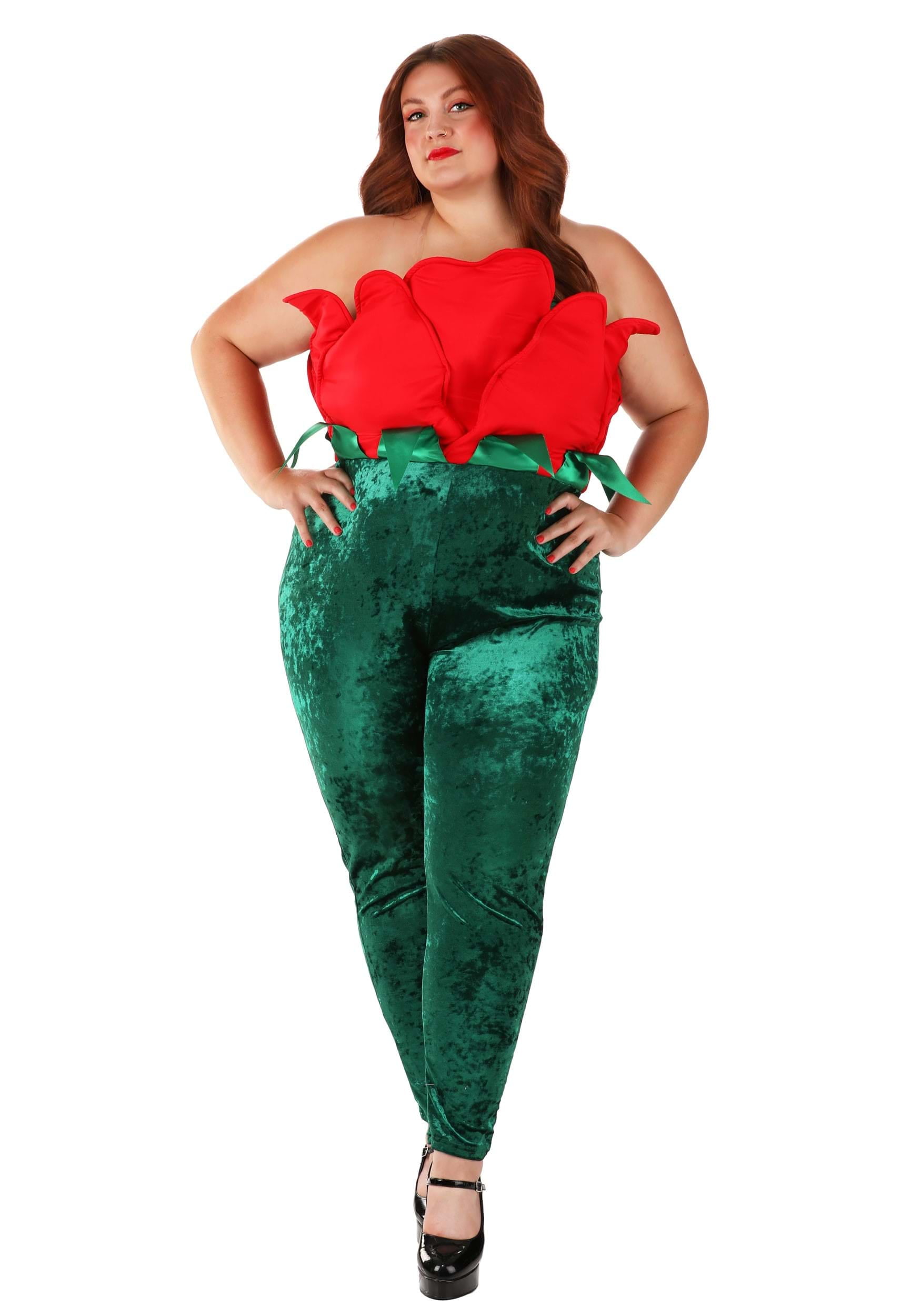 Women's Plus Red Rose Costume - Walmart.com
