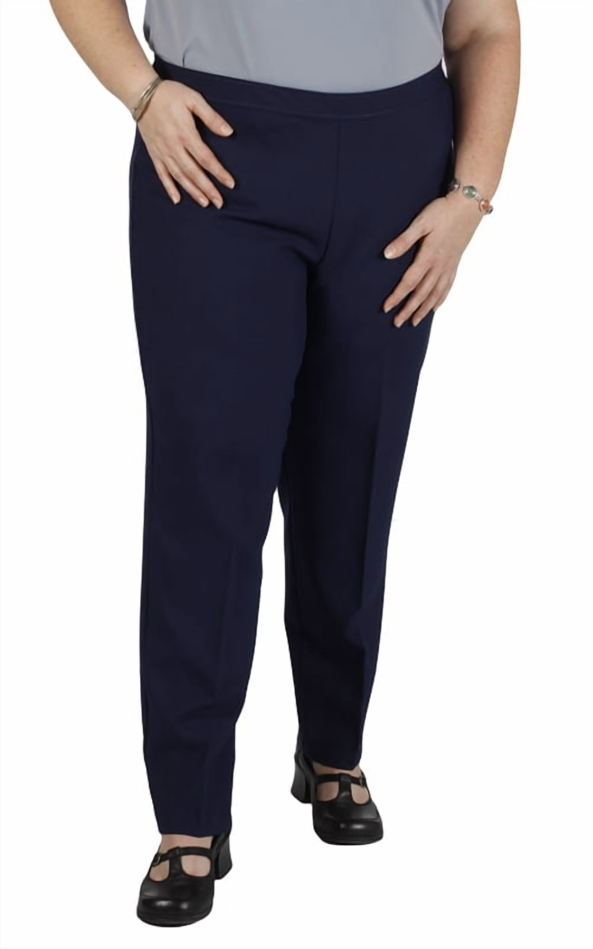 Women's Plus Size Bend Over¬Æ Black Elastic Waist Pull-On Pants ...