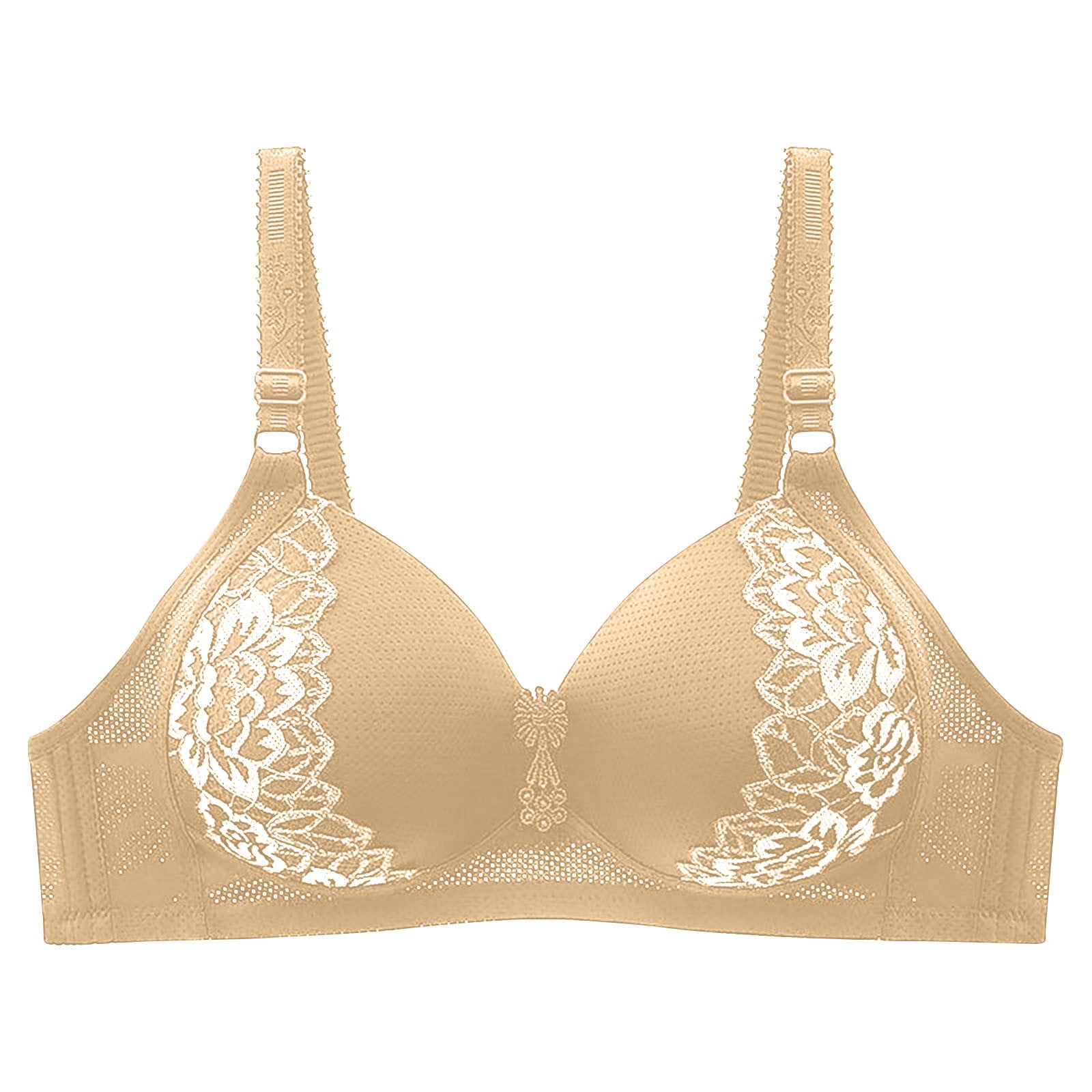 Women's Plus Size Bra Lace Comfort Cotton Bralette Push Up Wireless Support Lingerie Full ...