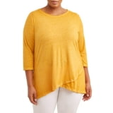 Women's Plus Size Burnout Crossover Tunic - Walmart.com