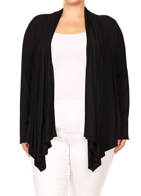 SHOWMALL Women's Plus Cardigans Lightweight Open Front Cardigans 3/4 ...
