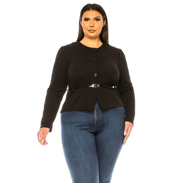 Roaman's Women's Plus Size Boyfriend Blazer - Walmart.com