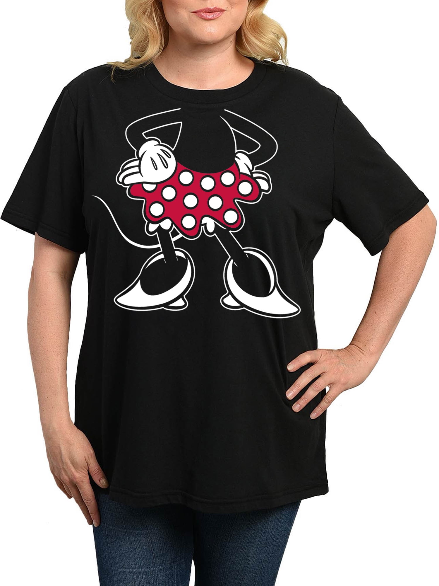 Disney Women's Plus Size Minnie Mouse Headless T-Shirt, Black, Soft ...
