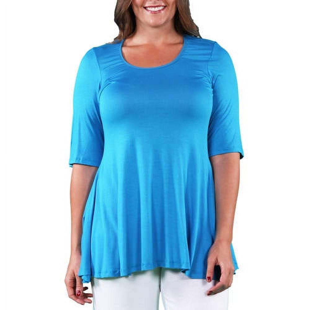 Women's Plus Size Elbow Sleeve Tunic - Walmart.com