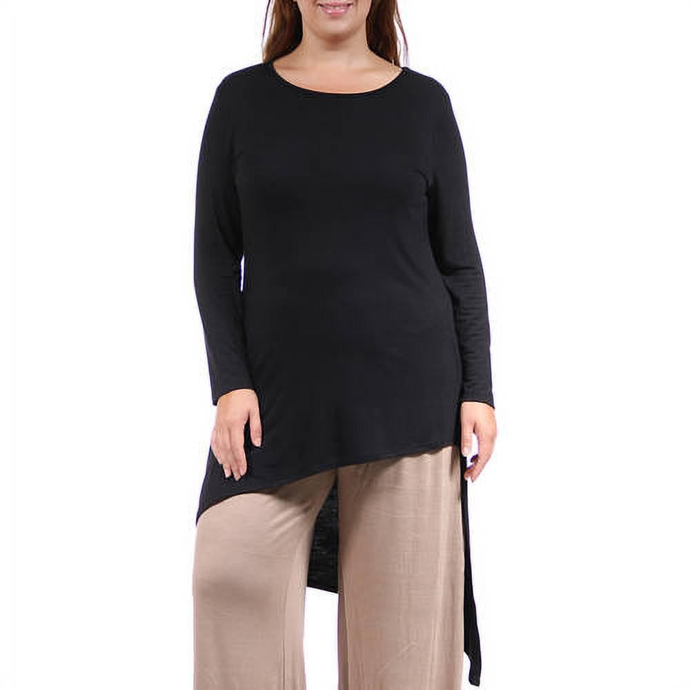 Women's Plus Size Extra Long Diagonal Sweep Tunic - Walmart.com