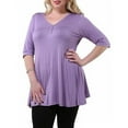 Women's Plus Size Henley Tunic Top - Walmart.com