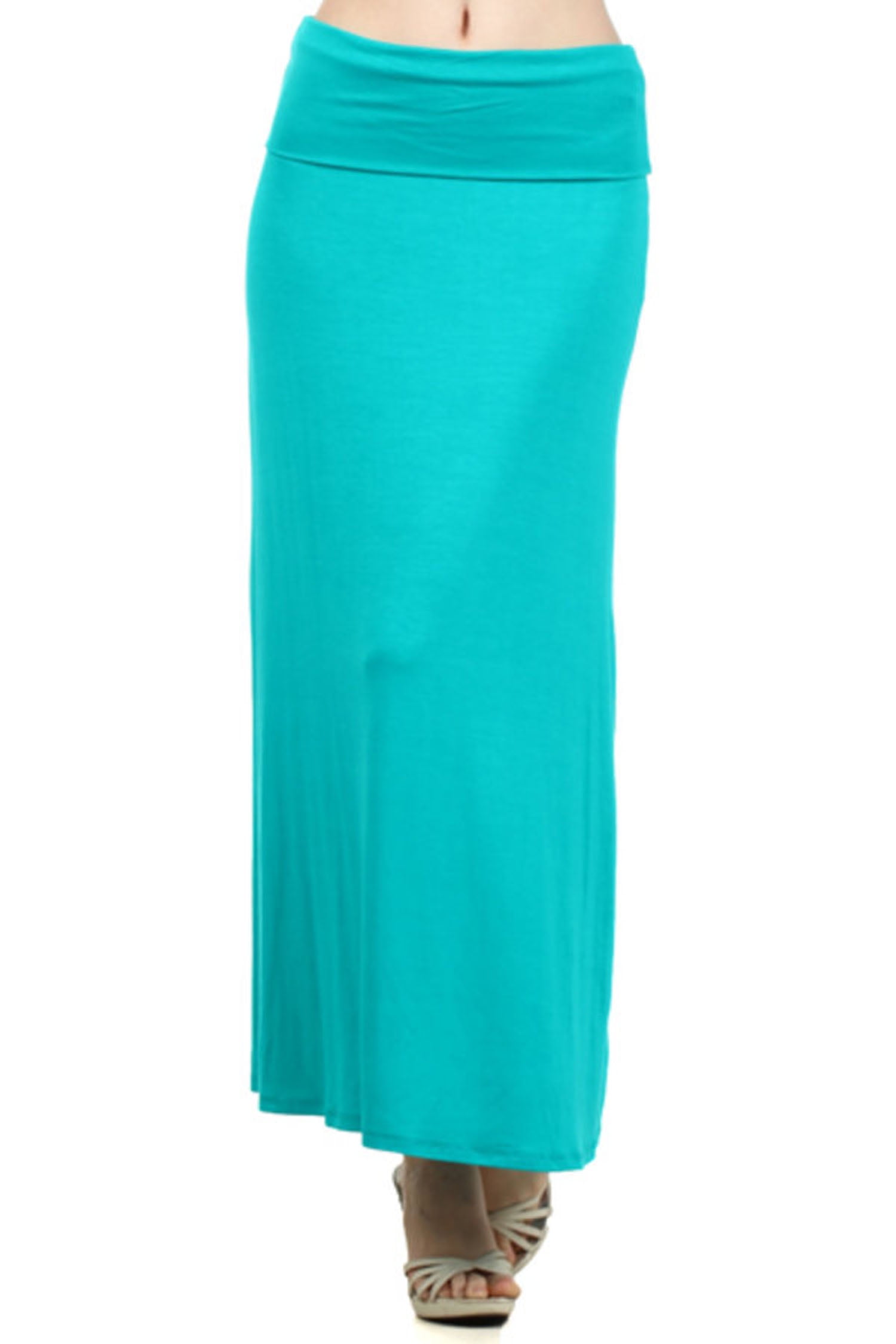 Women's Plus Size High Waist Foldable Elastic Band Relaxed Fit Solid ...