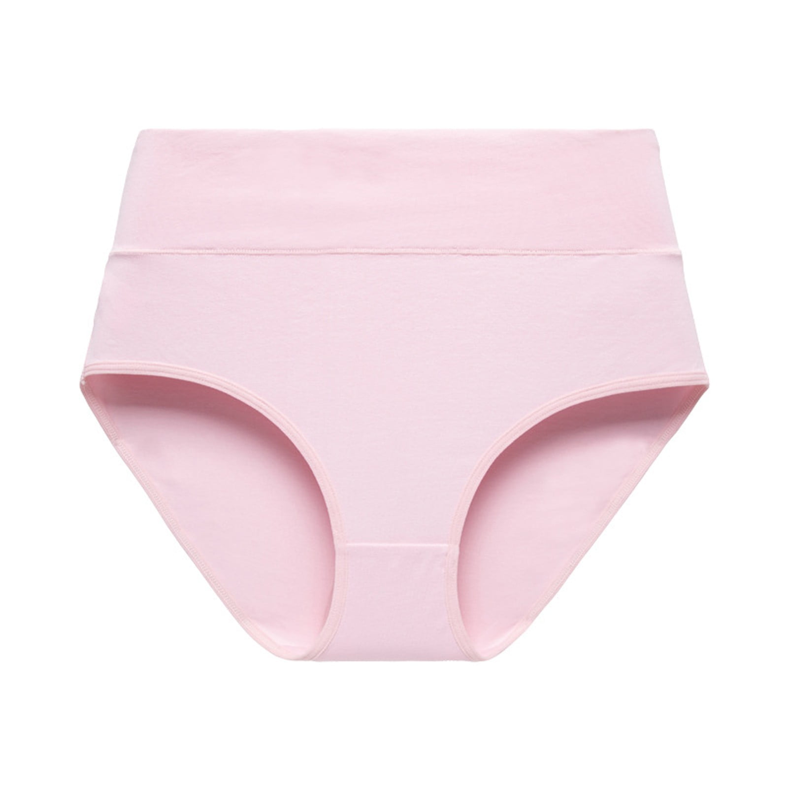 Women's Plus Size High Waist Lace Trim Briefs Sexy Solid Color ...