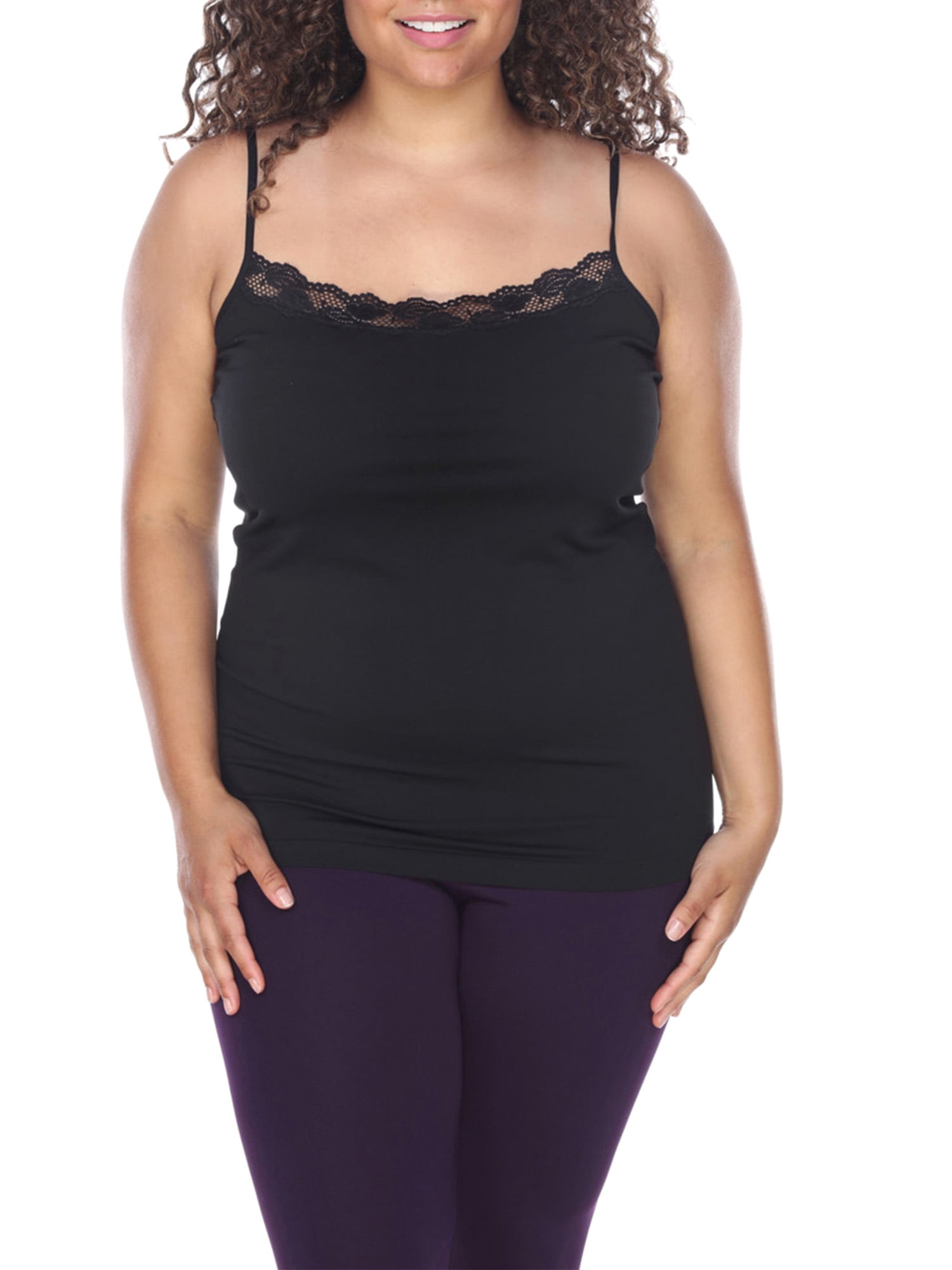 Women's Plus Size Lace Trim Tank Top - Walmart.com
