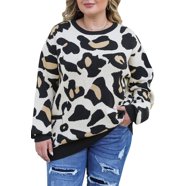 CUPSHE Women's Leopard Print Puff Sleeve Sweater - Walmart.com