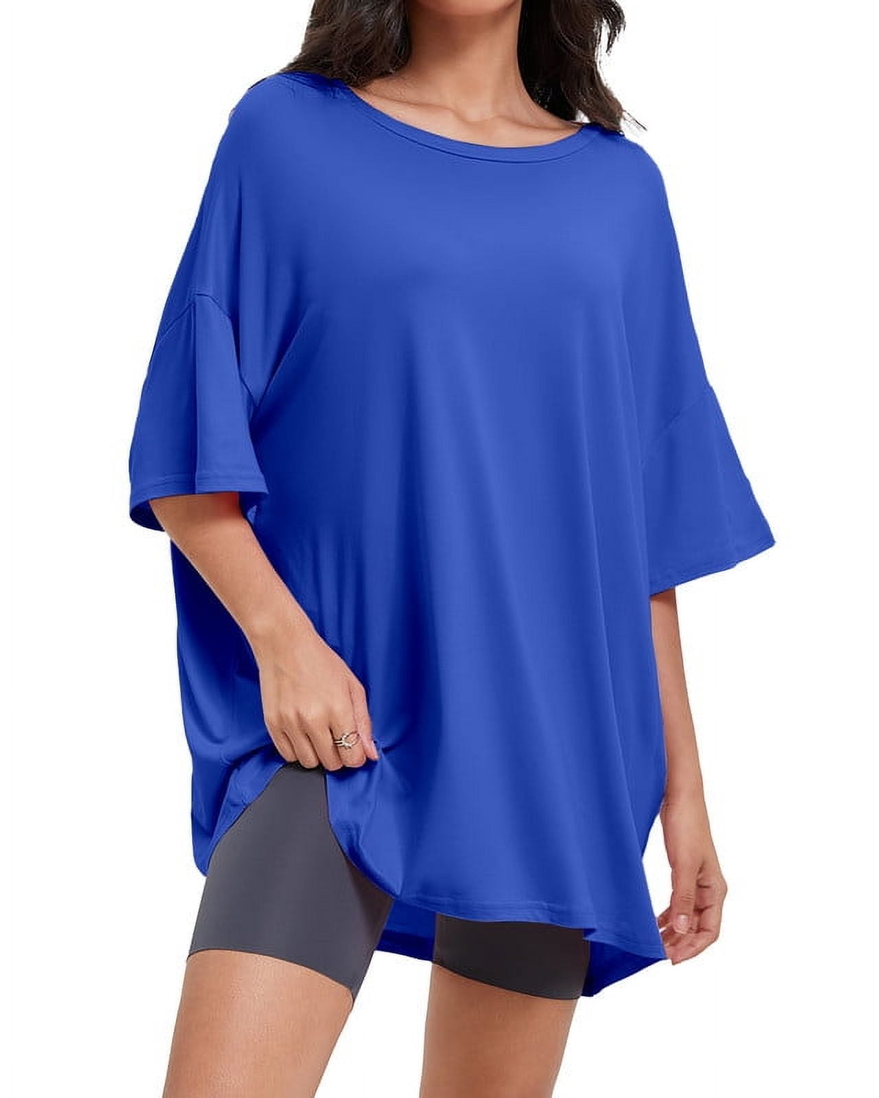 Women's Oversized T-Shirt - Soft Summer Casual Tee, Half Sleeve Crew Neck Tunic Top, Comfortable ...