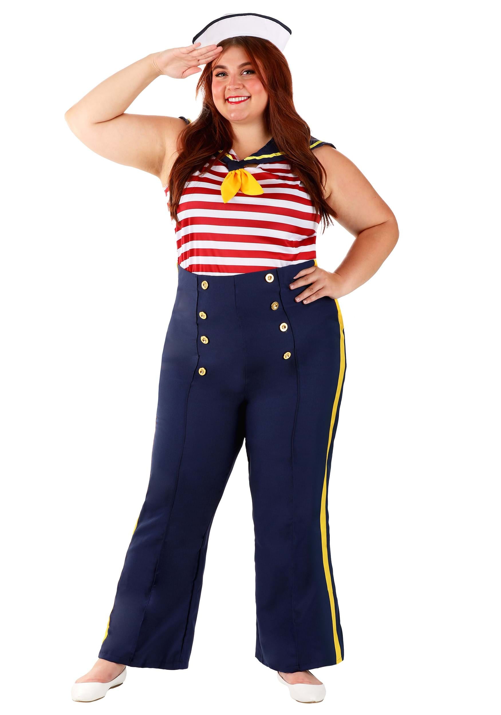 Women's Plus Size Perfect Pin Up Sailor Costume - Walmart.com