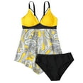 Womens Plus Size Printed Two Piece Tankini Swimsuit Flattering Skirted