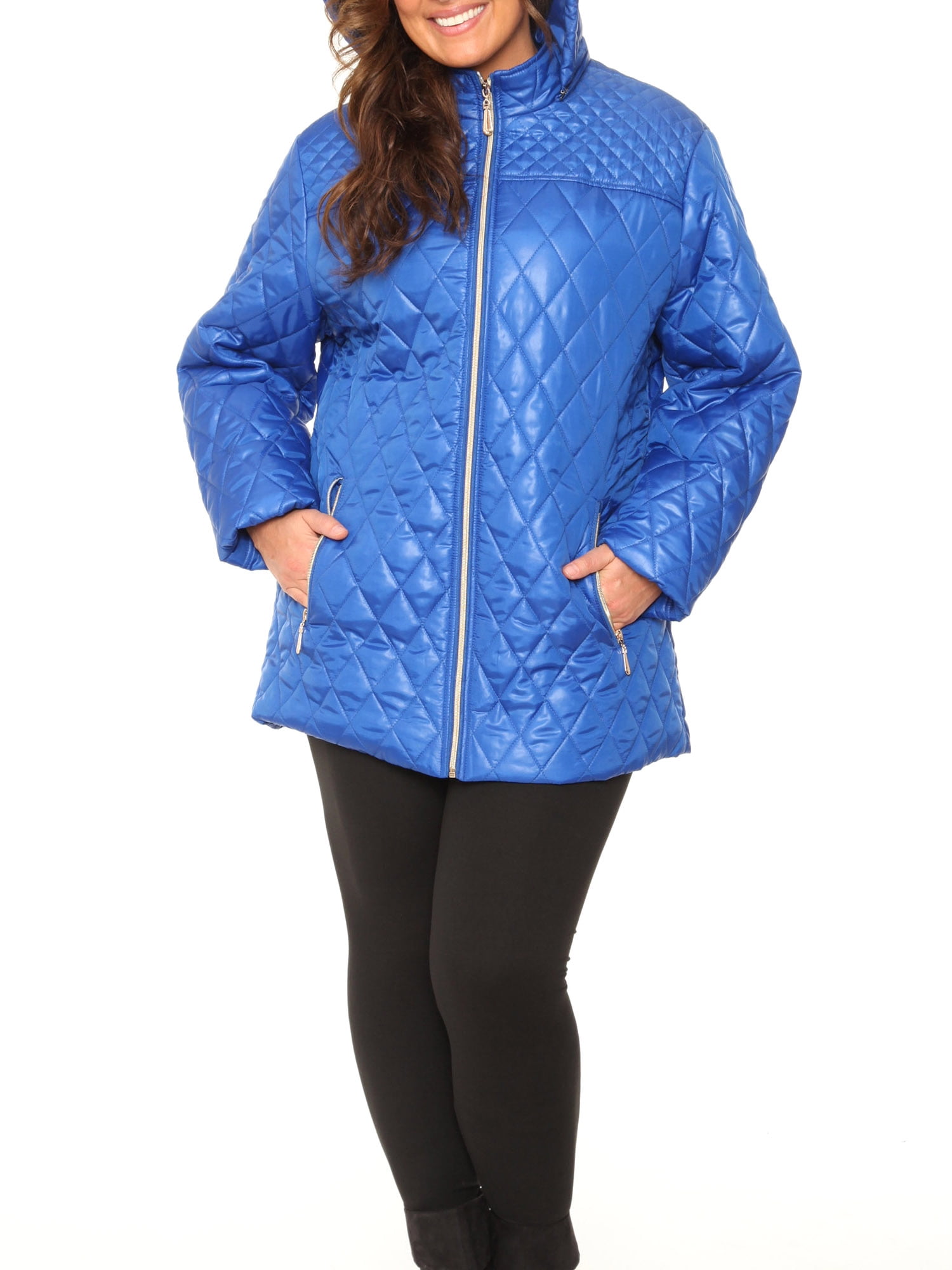 Women's Plus Size Puffer Coat - Walmart.com