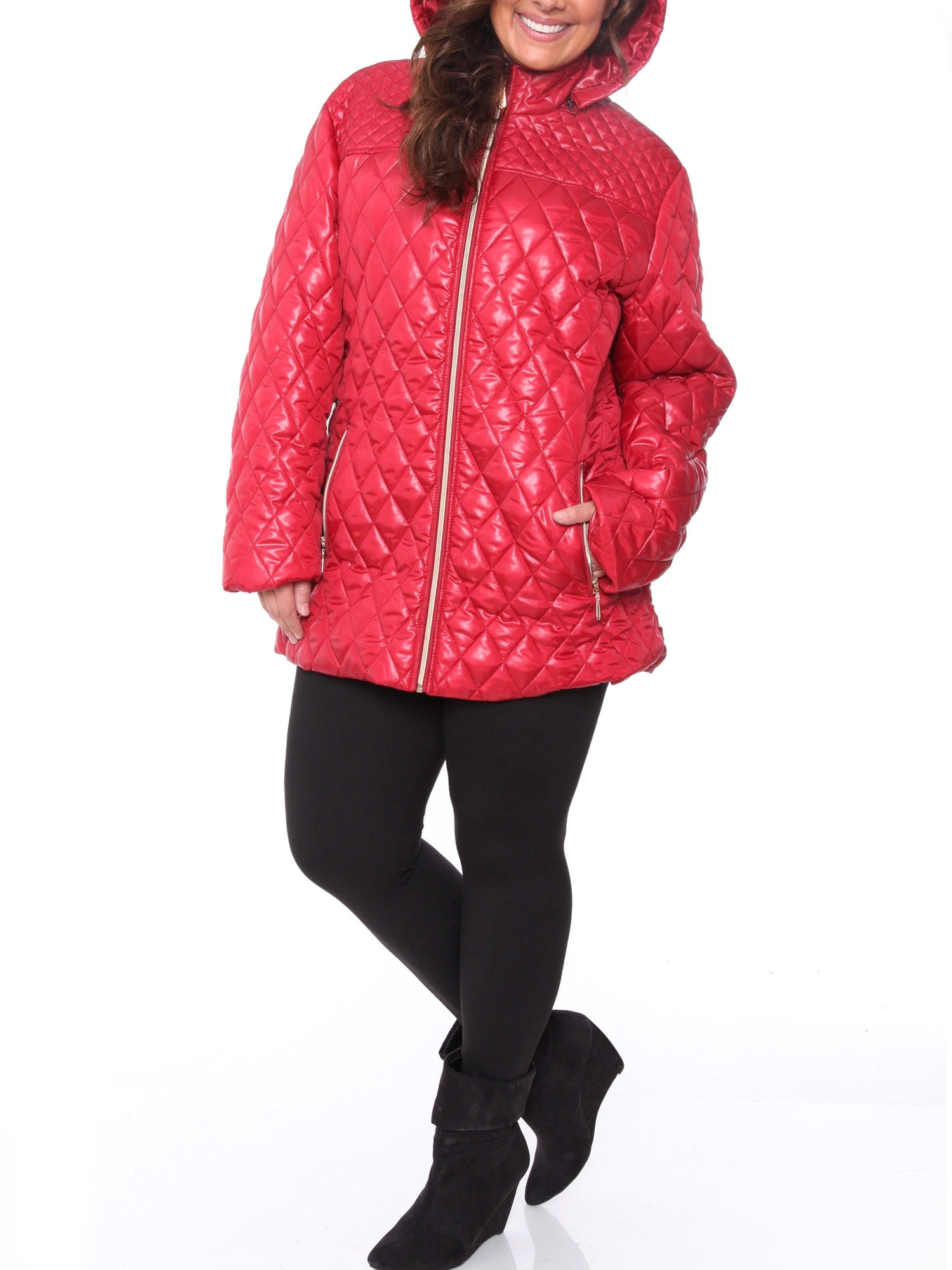 Women's Plus Size Puffer Coat - Walmart.com
