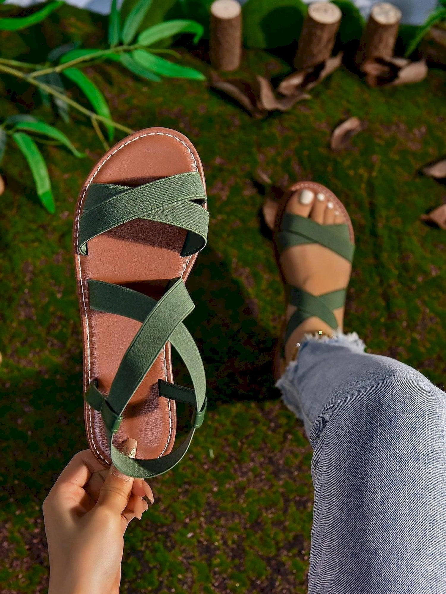 Women's Plus Size Slip-On Lightweight Comfortable Casual Sandals ...