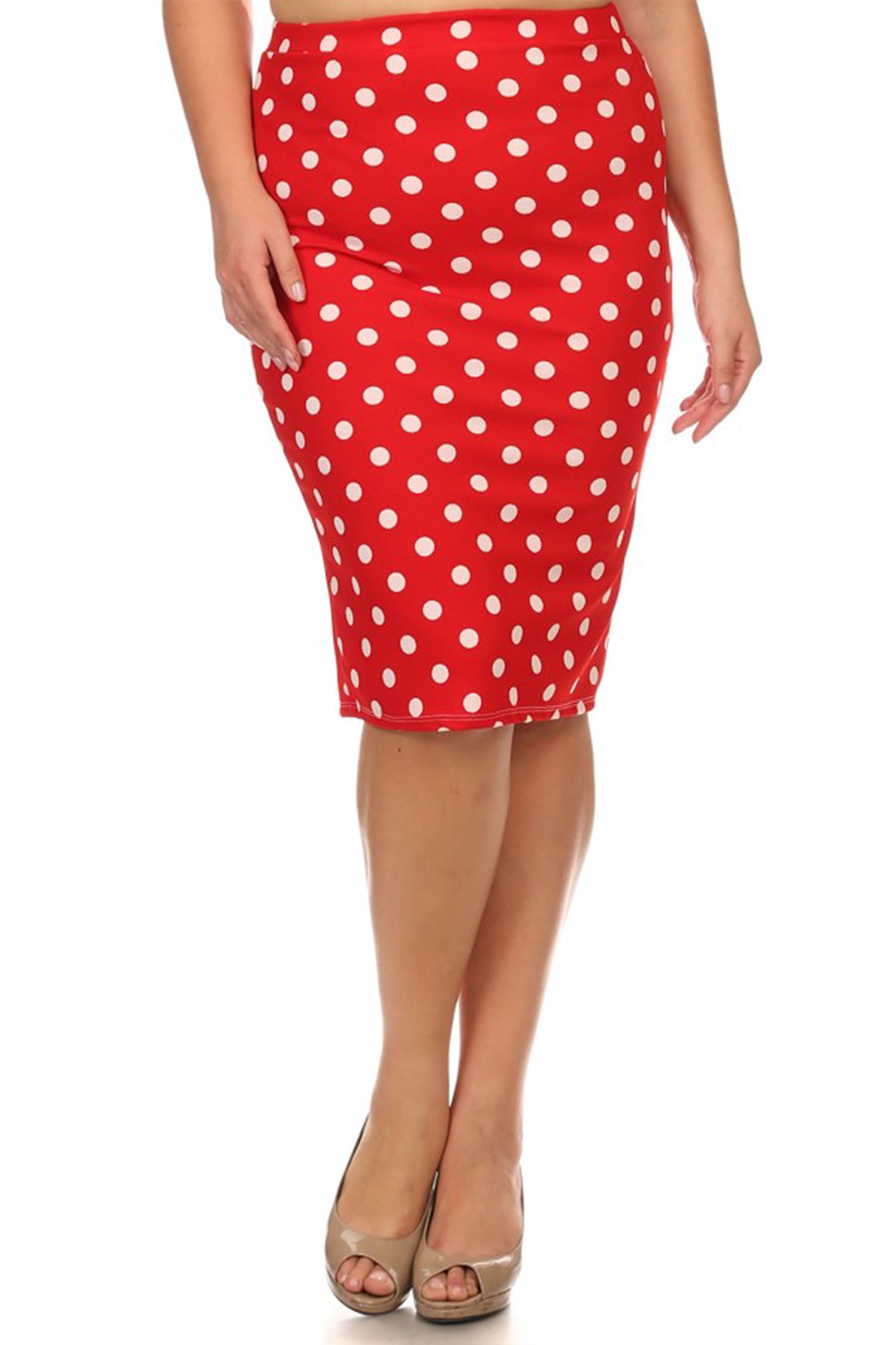 MOA COLLECTION Women's Plus Size Stretchy Pencil Midi Skirt ? Casual ...