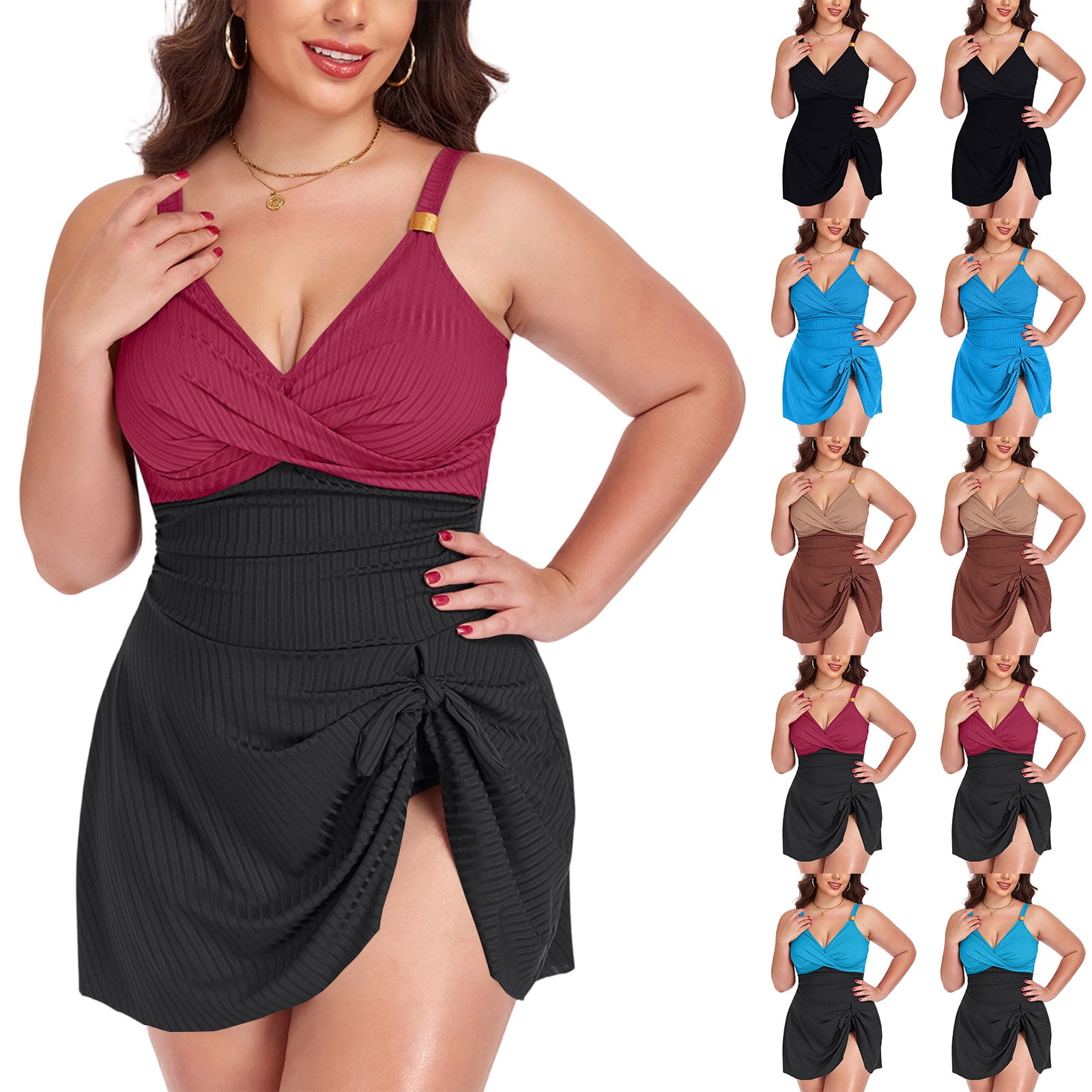 Women's Plus Size Sport One-Piece Swimsuit with Bikini Style, Active ...