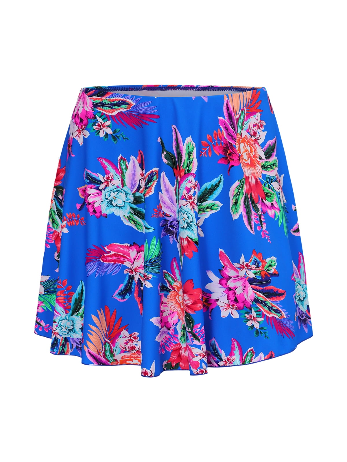 Women's Plus Size Swim Skirt Tropical Plant Floral Print Side Split ...
