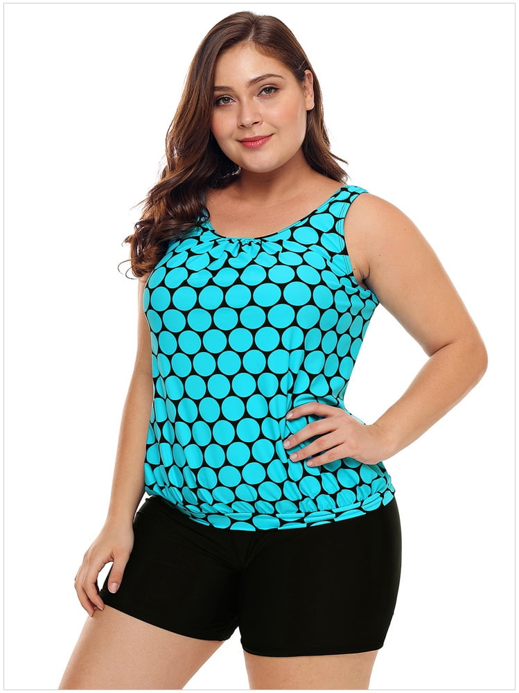 Women's Plus Size Swimwear Tankini Swimdress Two Piece Bathing Suit ...