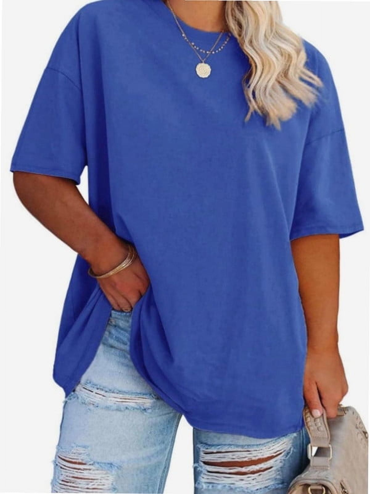 Wuuwee, Women's Plus Size T Shirts, Oversized Tees, Summer Half Sleeve ...