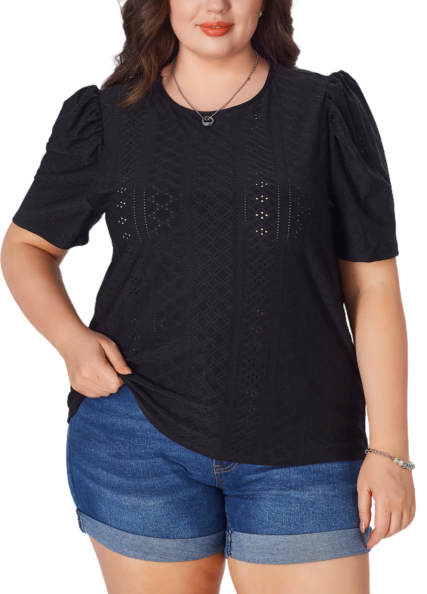 Women's Plus Size T Shirts Oversized Tees Summer Half Sleeve Crew Neck ...