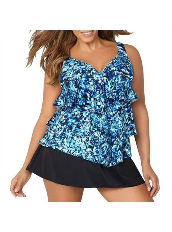 Tiered Ruffled Tankini Top