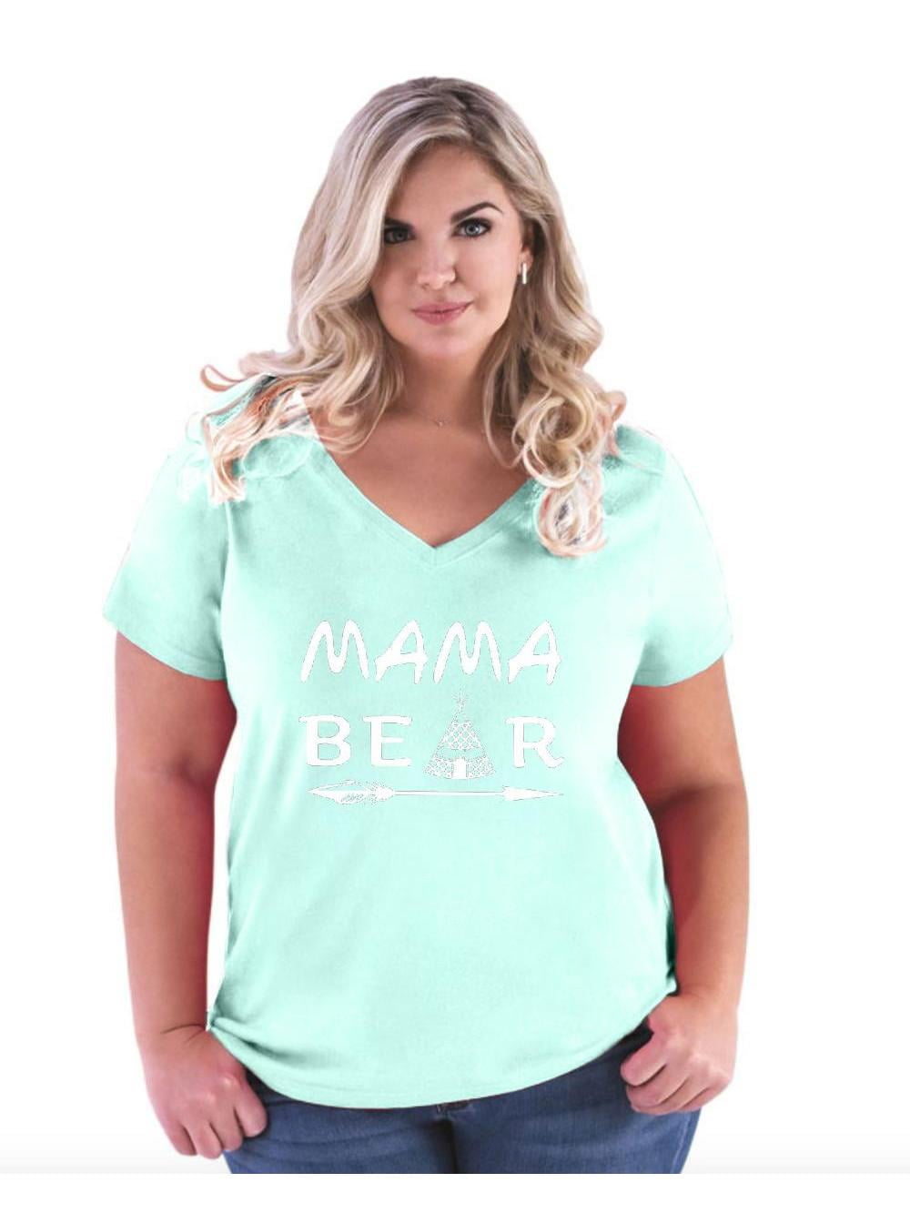 Women's Plus Size V-neck T-Shirt - Mama Bear - Walmart.com