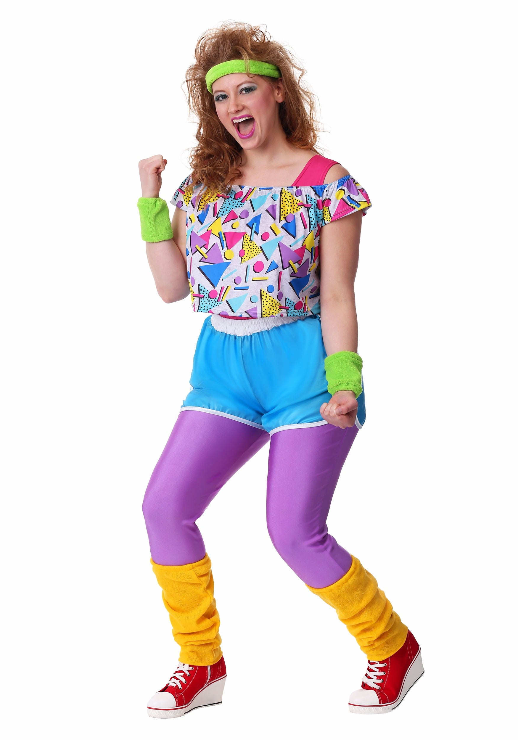 Women's Plus Size Work It Out 80s Costume - Walmart.com