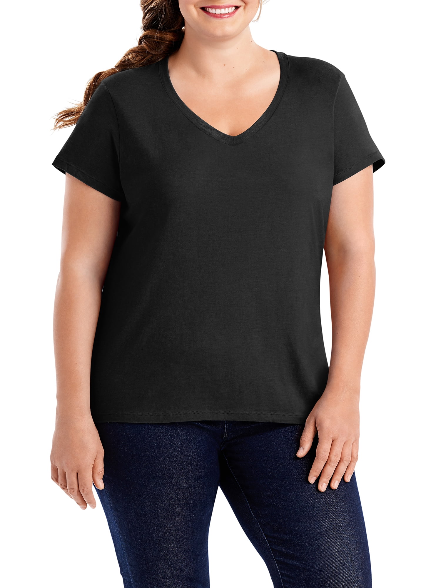 Women's Plus-Size X-temp Short Sleeve V-neck - Walmart.com