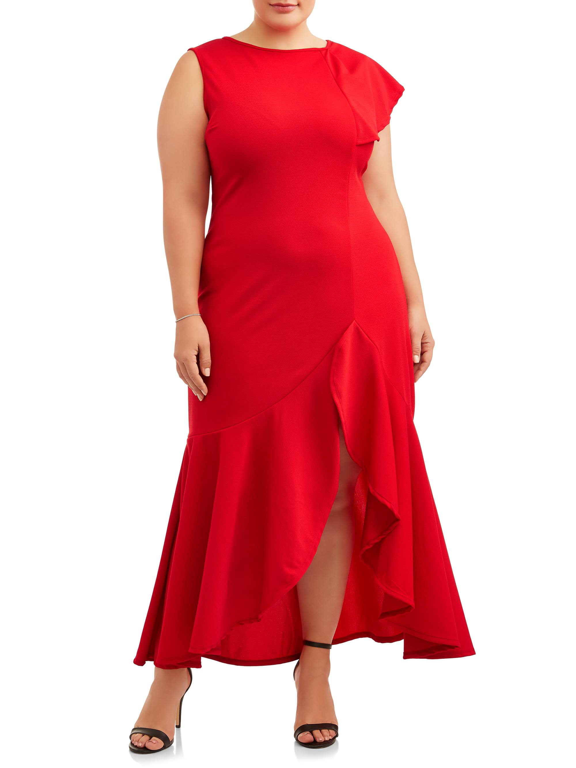 Women's Plus Sleeveless Split Side Dress - Walmart.com