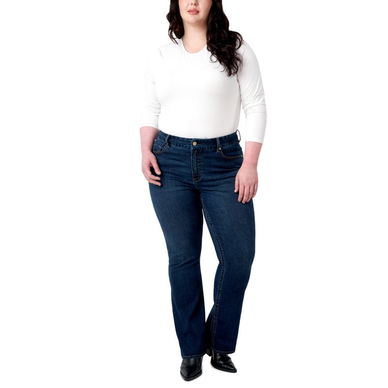 Women's Plus Tummyless Bootcut Jean - Hayden - Walmart.com