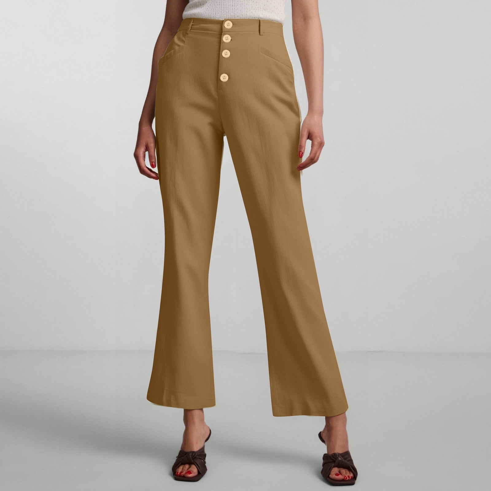 Women's Plus Womens Dress Pants Plus Size Wide Leg Women's High Waist ...
