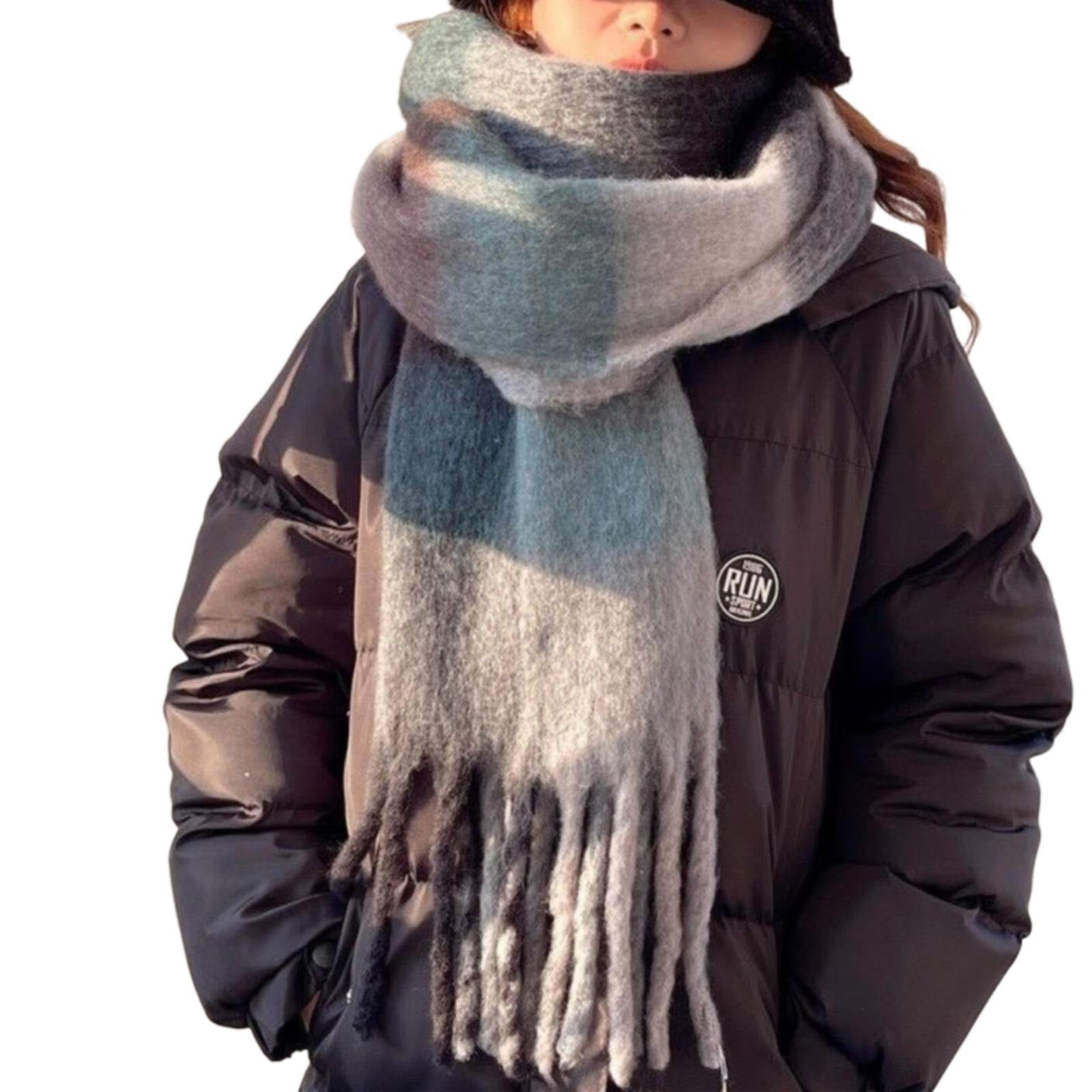 Women's Plush Fleece Scarf, Heavyweight Oversized Cozy Winter Scarf ...