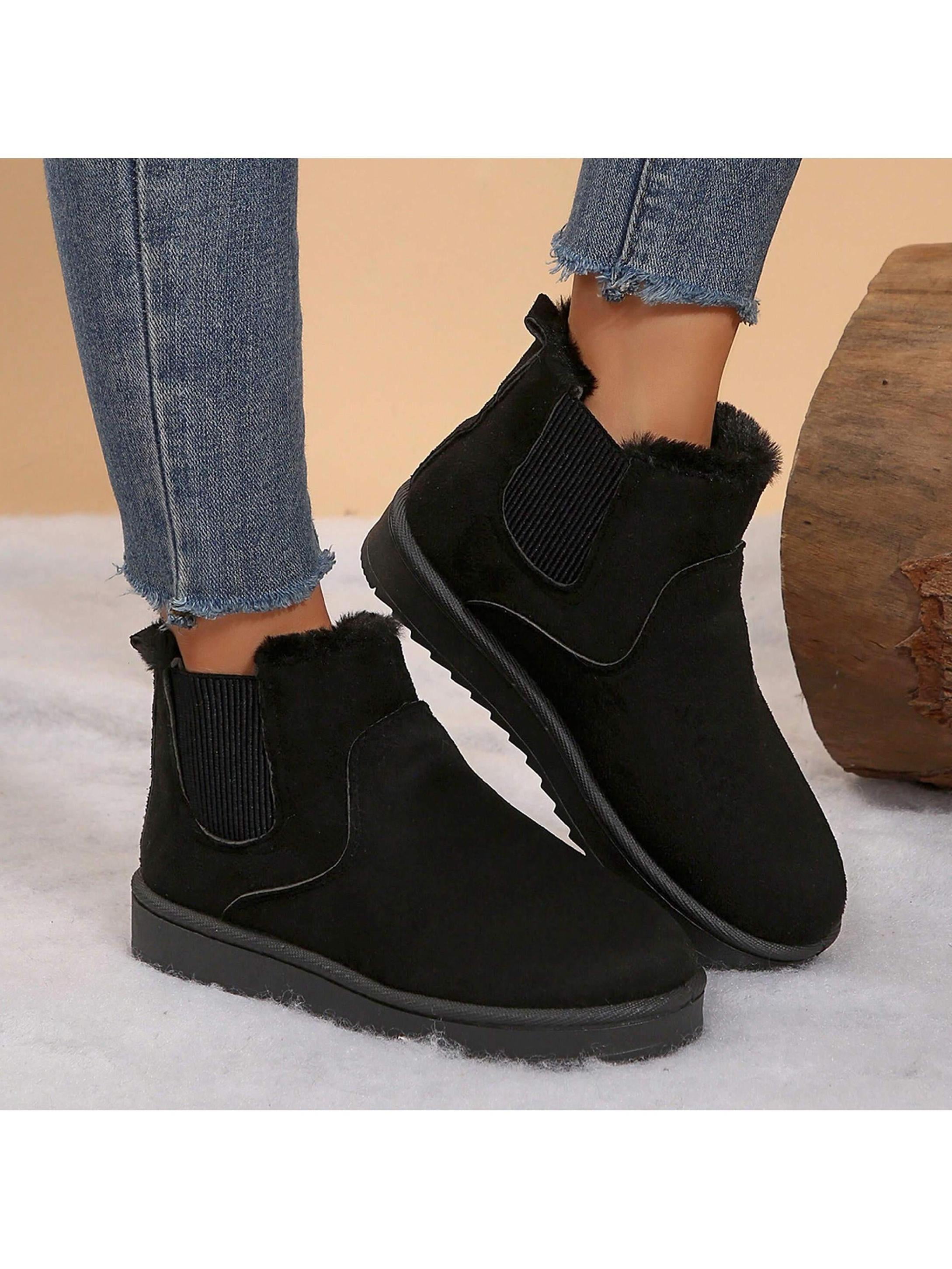 Women's Plush Lined Anti-Slip Fashion Snow Boots - Perfect for Winter ...