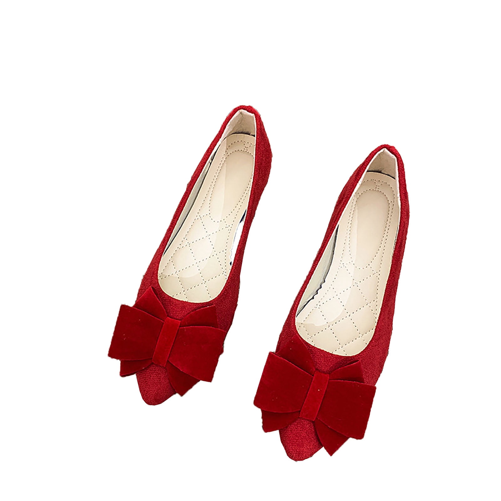 Women's Pointed Toe Bow Ballet Flats Classic Slip On Dress Shoes for ...