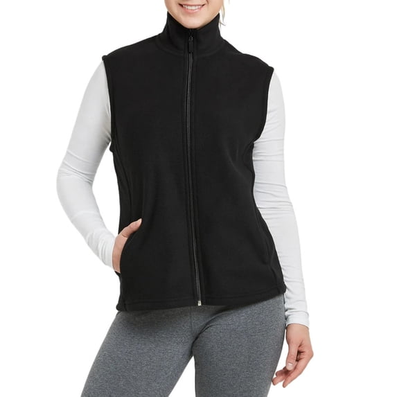 Women’s Polar Fleece Vest with Pockets Full Zip Up S-3XL Regular & Plus ...