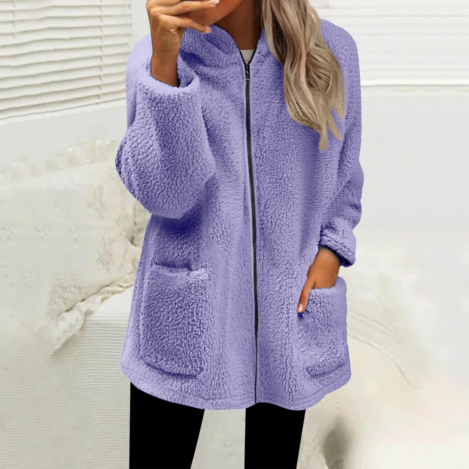 Women's Polarfleece Full Zip Jacket, Soft Lightweight Hooded Fleece ...