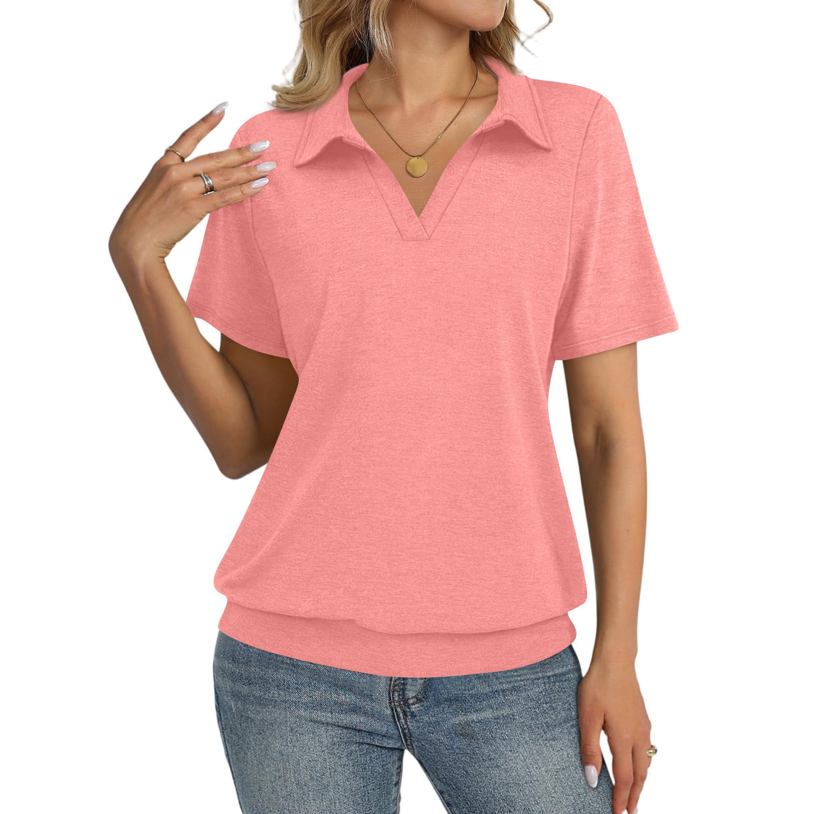 Women's Polo Shirts Short Sleeve Quick Dry Collared Shirts Business ...