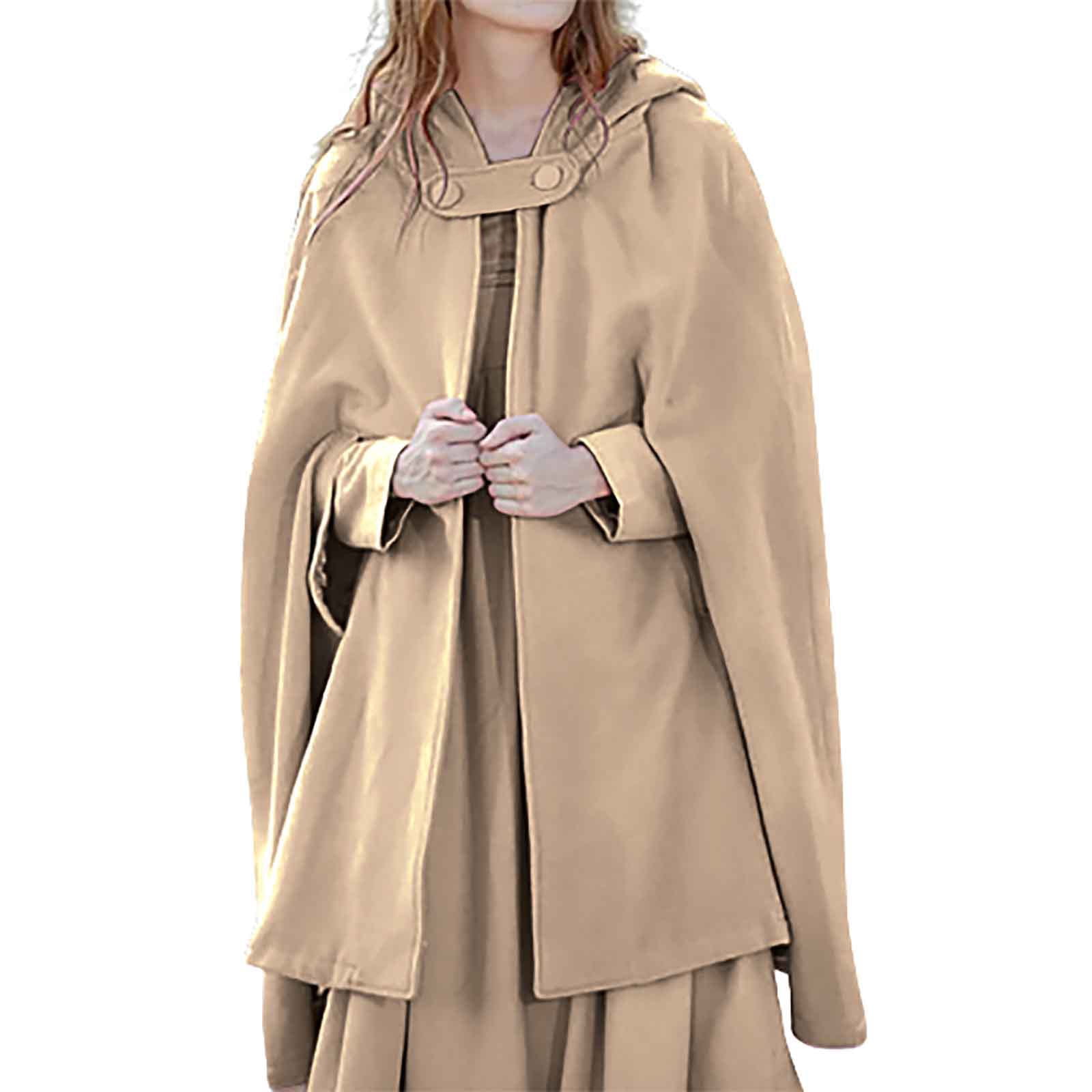 Women's Poncho Cape with Pockets, Hooded Cloak for Women Plus Size Open ...